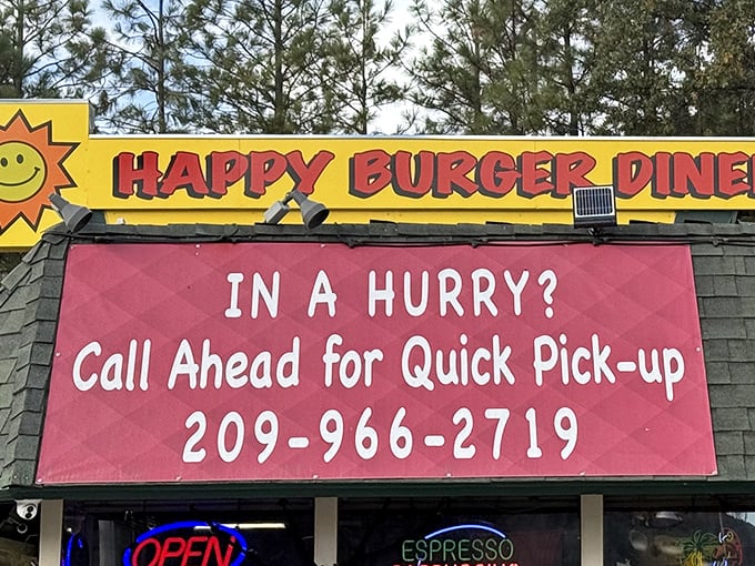 Happy Burger's sunny sign promises joy, and trust me, their burgers deliver on that promise with interest &ndash; happiness with a side of fries.