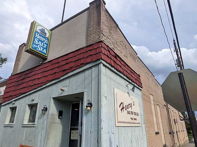 Henry's weathered exterior whispers "hidden gem" &ndash; the kind of place Tony would've loved discovering on a random Tuesday.