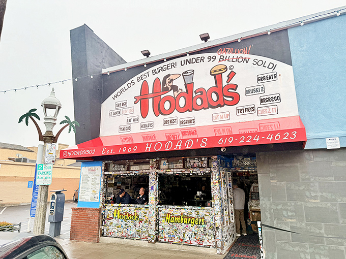 "World's Best Burger" claims are everywhere, but Hodad's colorful facade and sticker-covered walls suggest they might be onto something.