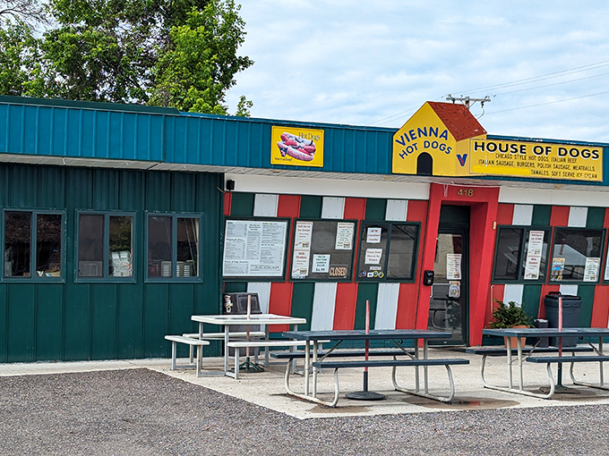House of Dogs' candy-striped exterior is like a hot dog carnival that never left town. Eagle River's answer to the eternal question: "Where's lunch?"