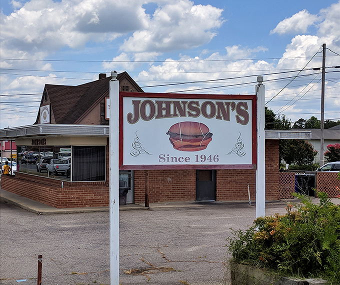 Johnson's Drive-In sign proudly announces its burger legacy since 1946. Some things in life need no improvement.