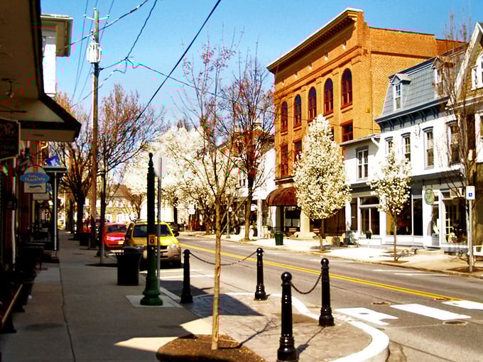 Lititz's tree-lined streets bloom with charm in springtime, where every storefront seems to welcome you home.