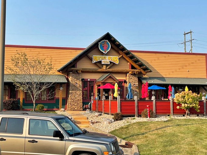Mother Bear's rustic lodge exterior is the pizza equivalent of a warm flannel shirt &ndash; comforting before you even step inside.