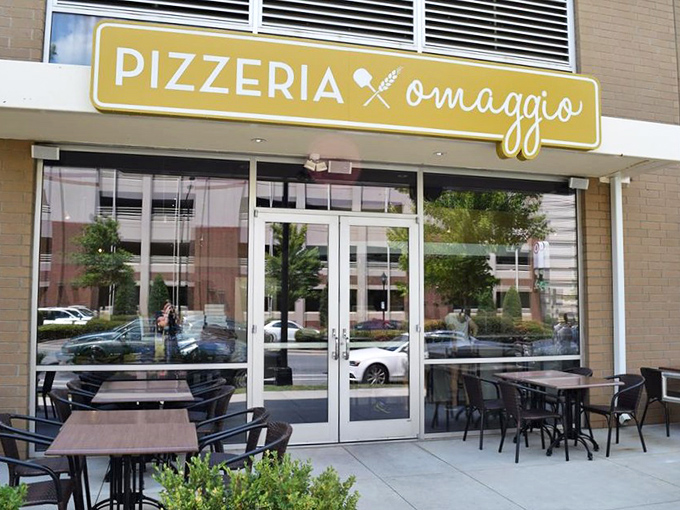 Sunshine yellow signage that practically announces "happiness served here." This modern pizzeria brings a bright spot to Charlotte's culinary landscape.