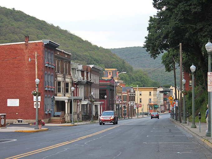 Pottsville's charming main street nestles between rolling hills, offering retirees small-town charm without the big-city price tag.