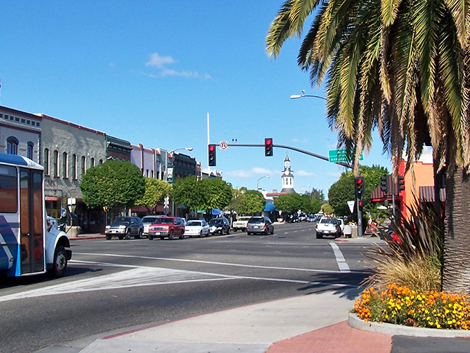 Palm trees and blue skies without coastal costs! Red Bluff's main street feels like a postcard from a bygone California era.