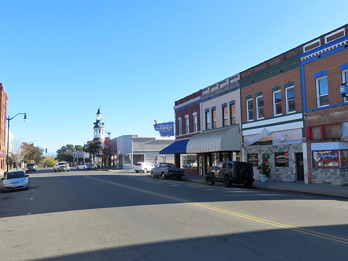 Red Bluff's main street stretches toward distant hills like a Norman Rockwell painting come to life in California sunshine.