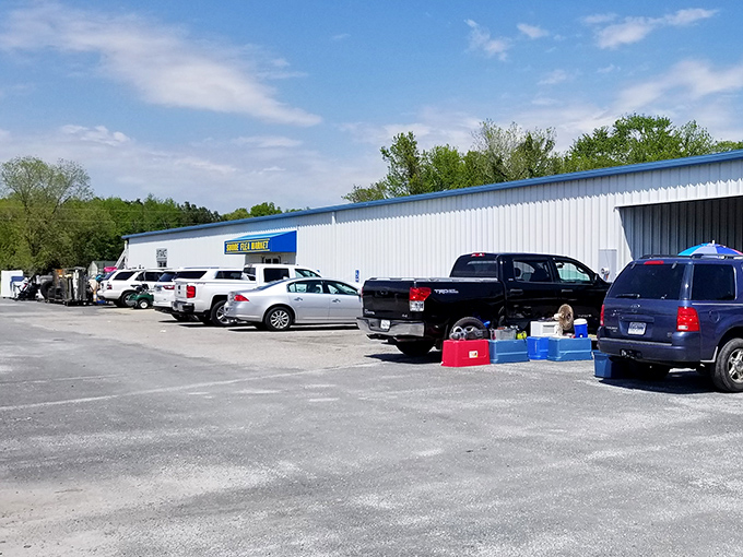 Shore Flea Market's no-frills exterior hides a world of wonders inside. The best surprises often come in plain packages!