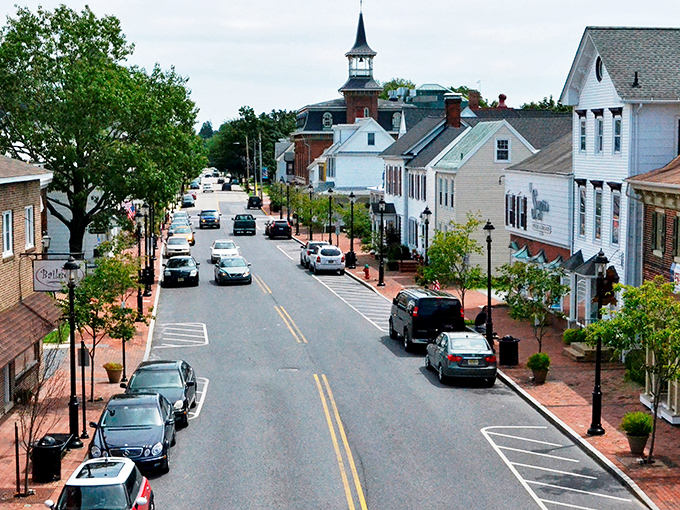 Smyrna's tree-lined main street offers a perfect backdrop for a leisurely weekend stroll through history.