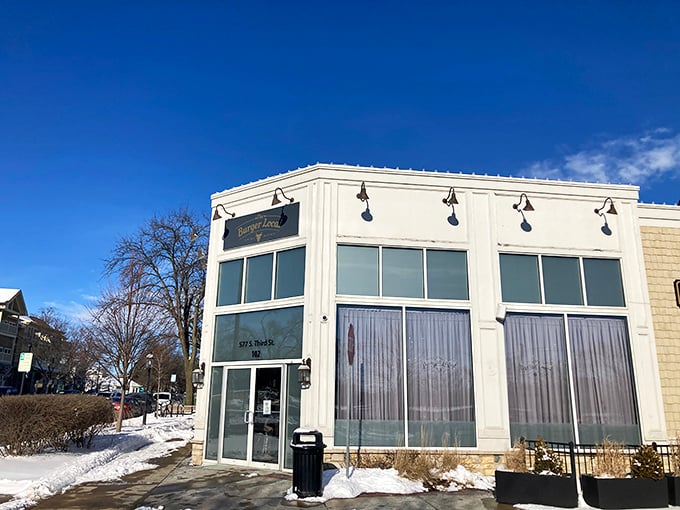The Burger Local's modern, minimalist exterior hides a world of flavor inside. Like finding a diamond in a very tasty rough!
