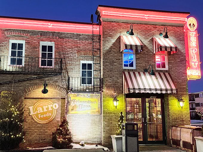 The Pit Rib House looks like it was plucked from a small town postcard&mdash;brick, awnings, and the promise of ribs worth the drive.