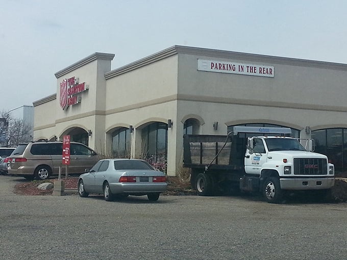 The Salvation Army's welcoming facade reminds shoppers that their purchases help fund vital community programs.