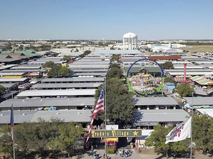 From above, Traders Village resembles a small city of commerce. Those neat rows of vendor stalls house everything from vintage vinyl to yesterday's Happy Meal toys.