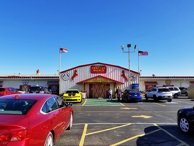 Traders World's barn-red entrance isn't just a door&mdash;it's a portal to a universe where every aisle tells a different story.