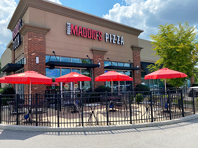 Uncle Maddio's corner spot has "Friday night pizza tradition" written all over it. The outdoor seating area practically begs for summer evening gatherings.