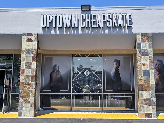 Uptown Cheapskate's modern storefront breaks the thrift store stereotype&mdash;no mothball scent or fluorescent lighting nightmares here!