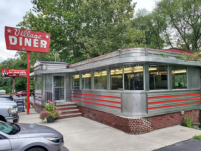 This silver beauty gleams like a chrome-plated promise of pancakes, eggs, and endless coffee refills.