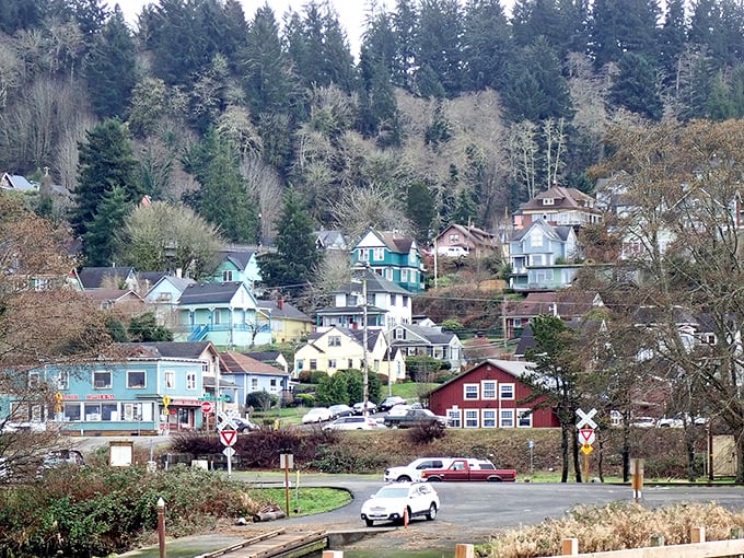 Colorful homes cascade down to the water in Astoria, where coastal charm doesn't come with coastal prices.