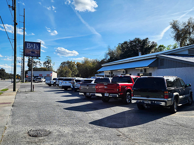 The parking lot tells the story - where locals' trucks gather, great seafood awaits. B&J's modest building houses some of Georgia's most authentic catches.