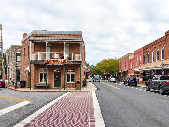 The corner store in Berlin proudly displays "Kaynes Reef," a reminder that local businesses still anchor small-town America.