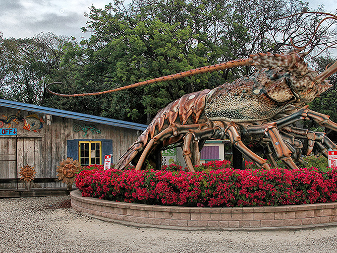 Talk about the catch of the day! Betsy the giant lobster welcomes visitors with claws that could crush a compact car.