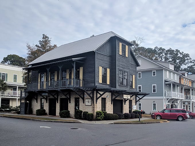 Historic Bluffton buildings stand like proud grandparents, weathered but dignified, telling stories through every weathered board and beam.