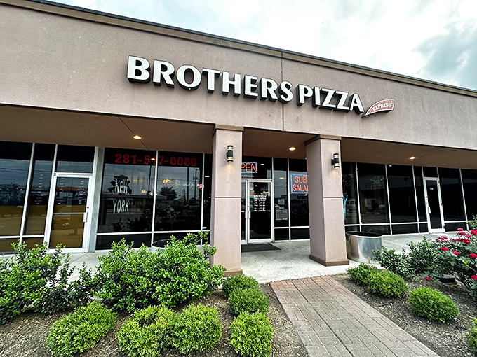 Brother's Pizza Express: Where pizza dreams come true behind modest storefront windows. Sometimes the best treasures hide in plain sight!