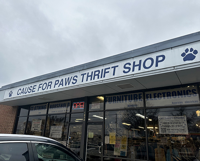 Those paw prints on the Cause for Paws sign aren't just cute&mdash;they're reminders that your bargain hunting helps furry friends find forever homes.