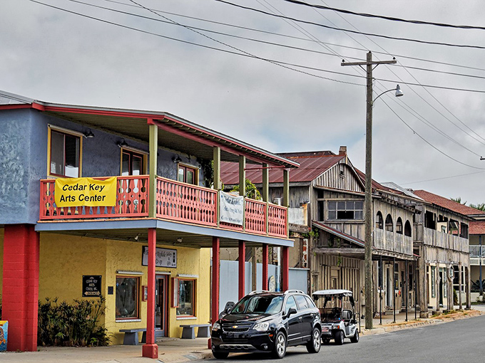 The colorful Cedar Key Arts Center anchors this fishing village where creativity flows as steadily as the tides.