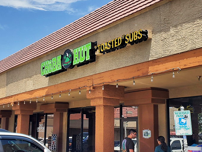 At Cheba Hut, the bright colors are just a preview of the flavor explosion waiting inside those toasted subs.