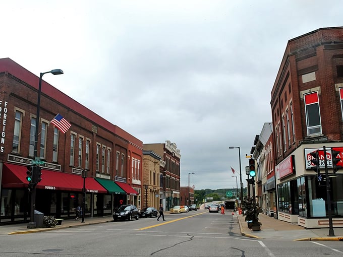 The kind of street where you half-expect to see Jimmy Stewart running down it, shouting "Merry Christmas, Chippewa Falls!"