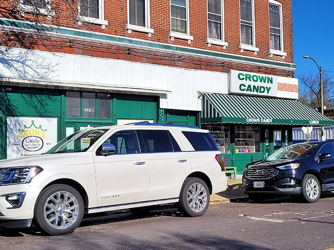 This isn't just a candy shop – it's a time machine with a striped awning, serving nostalgia by the spoonful.
