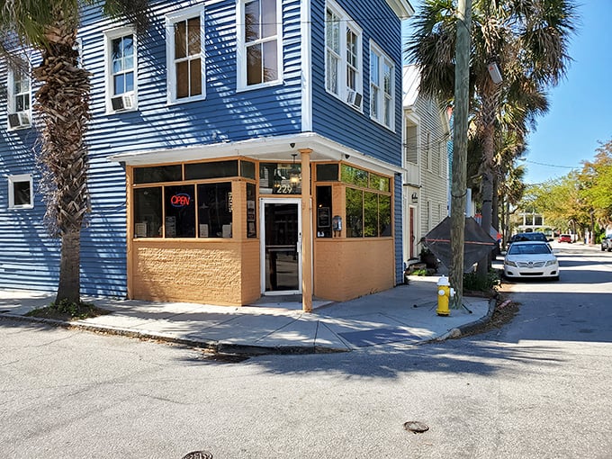 Charleston charm meets pizza perfection. This blue beauty houses dough wizards who understand the architecture of a proper slice.