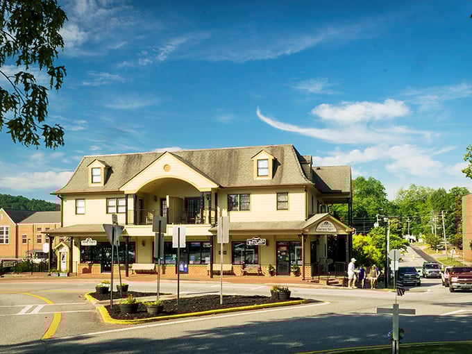 Architecture with altitude! Dahlonega's downtown buildings stand proud against the blue sky, like a Southern version of a Norman Rockwell painting come to life.