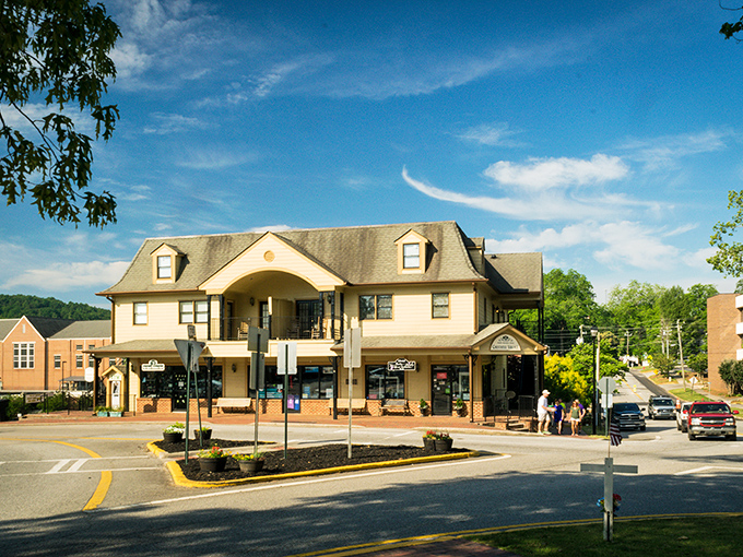Downtown Dahlonega nestled against mountain backdrops. Where gold rush history meets modern-day treasure hunting in shops and cafes.