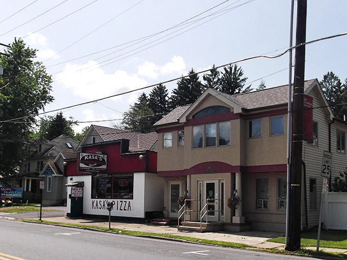 Kasas Pizza and cozy homes line the street&mdash;East Stroudsburg serves up hometown warmth with a slice of local flavor.