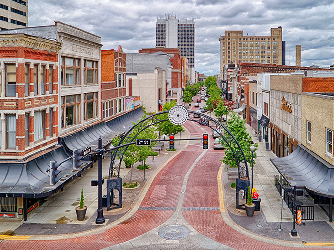 Downtown Evansville stretches before you like a scene from a Norman Rockwell painting with modern amenities. Those brick streets have seen generations of sensible spenders.