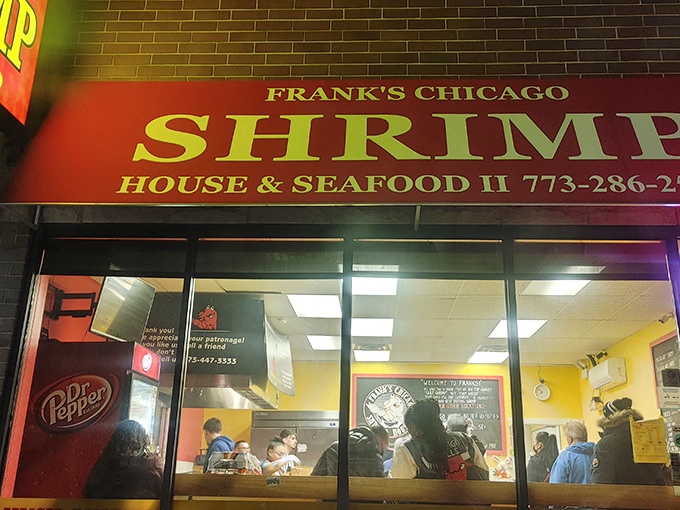 Late night at Frank's—where the neon glows and the fryers sizzle with some of Chicago's most addictive seafood.