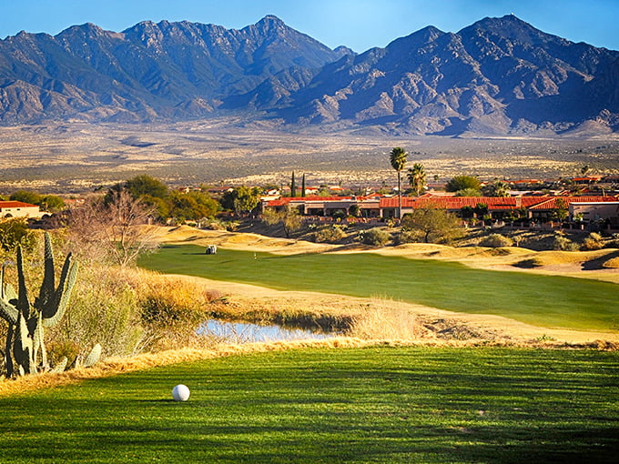Golf paradise without the country club prices! The Santa Rita Mountains create a dramatic backdrop for your retirement hobby&mdash;whether you break 80 or just break tees.