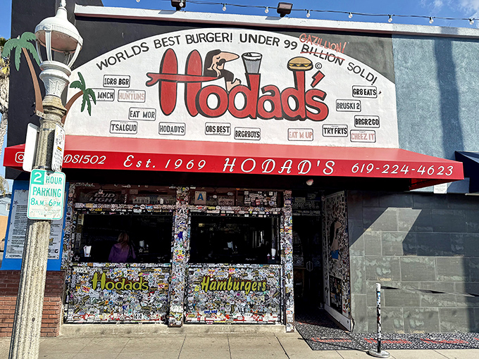 Burger joint or art installation? At Hodad's, the decor is as bold as the flavors that keep locals and tourists lining up.