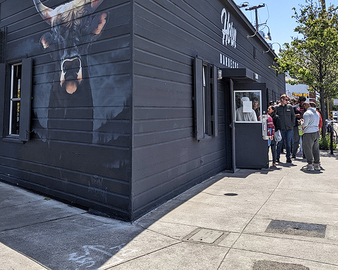 The striking bull mural at Horn Barbecue stands guard outside. A fitting sentinel for the beefy delights that await inside.