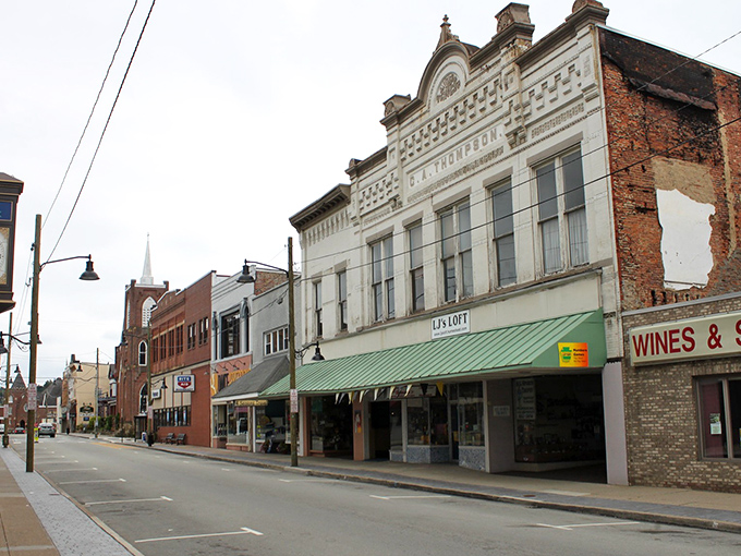 Clouds gather over Irwin's empty street, creating that perfect "before the storm" moment when small towns reveal their timeless character.