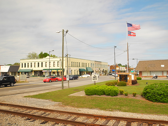 Jesup's downtown might look quiet, but those train tracks tell stories of a bustling community where Social Security checks go the extra mile.