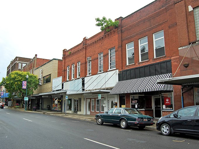 Red brick buildings stand like proud sentinels, watching over a town that balances college energy with mountain wisdom.