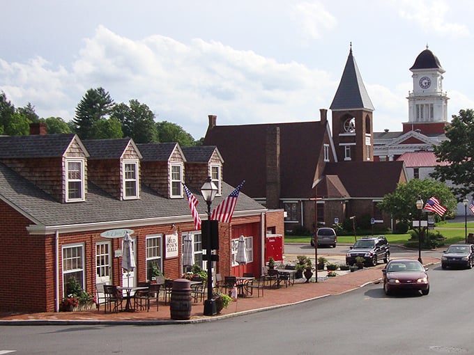 The clock tower watches over Jonesborough's charming brick buildings, where history isn't just remembered—it's lived daily.