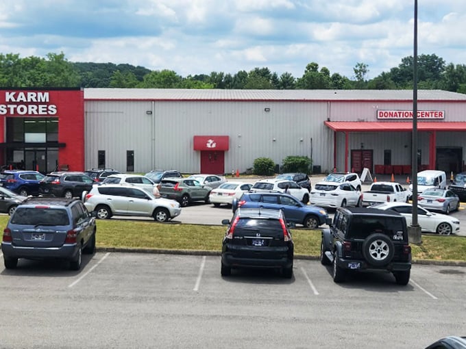 At KARM, even the parking lot buzzes with anticipation. That many cars can't be wrong about where the good stuff hides! 