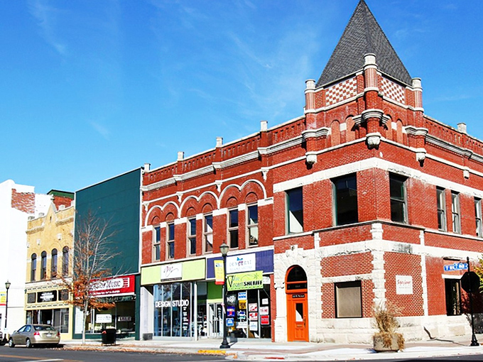 These classic storefronts tell stories of American entrepreneurship, standing proud like characters from a Norman Rockwell painting.