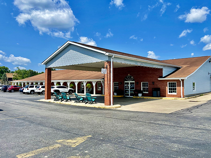 Mary Yoder's Amish Kitchen (Middlefield): Blue skies frame this Amish country treasure &ndash; where horse-drawn buggies in the parking lot hint at the authentic experience inside.