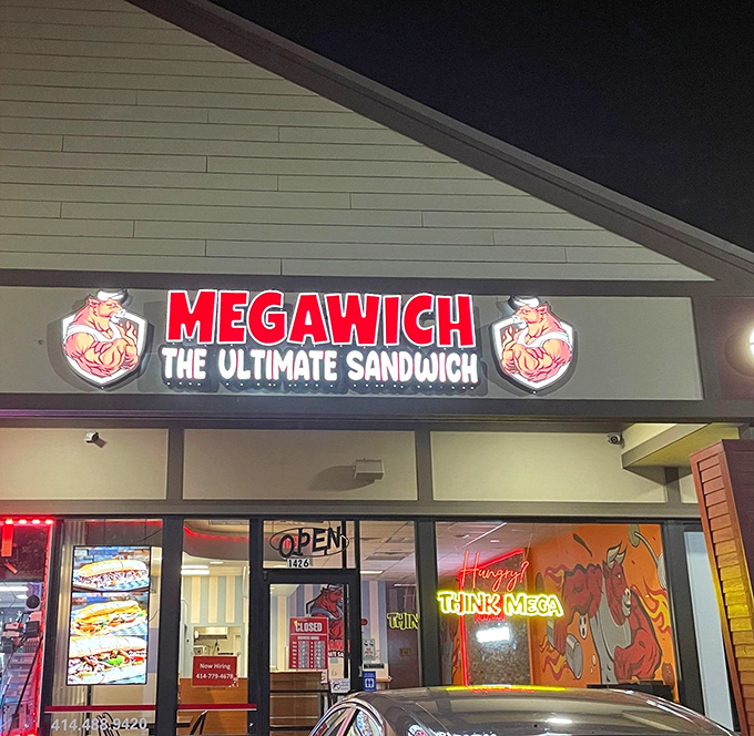 That muscular sandwich mascot isn't just flexing&mdash;he's promising sandwiches that require both hands and possibly a nap afterward.