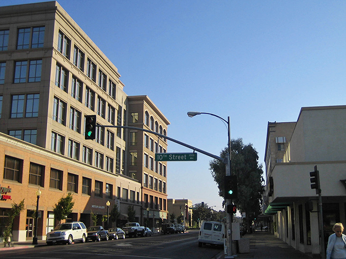 Modesto's revitalized downtown offers seniors wide sidewalks and accessible shopping without the coastal California price tag.